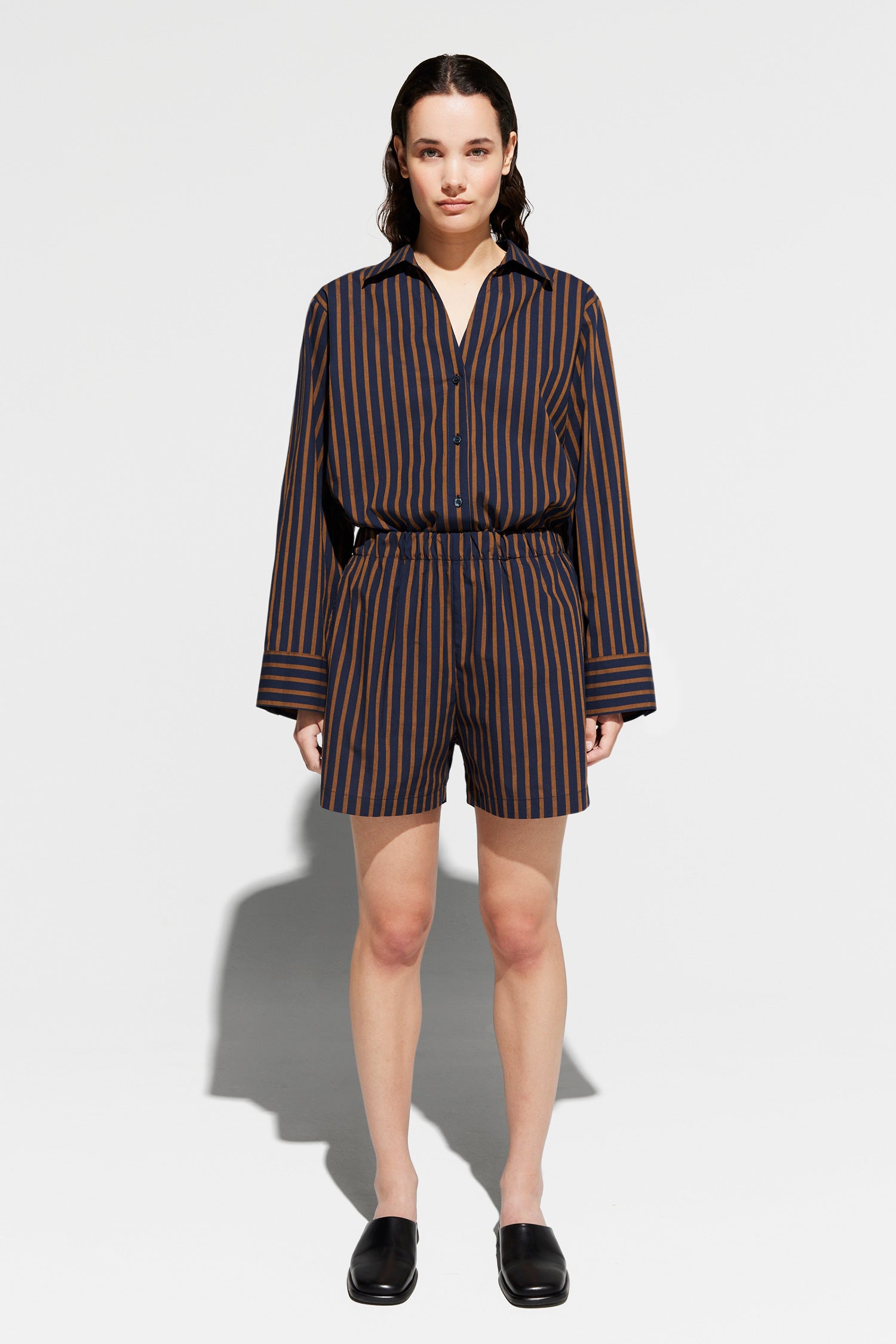 Erla Dk Navy Stripe — Womens Shorts — ELVINE Official Webshop