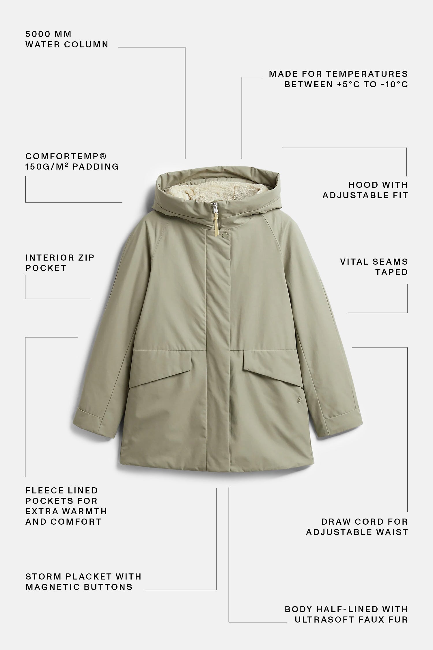 Wilma Sand Grey — Jacka för Dam — ELVINE Officiell Webshop